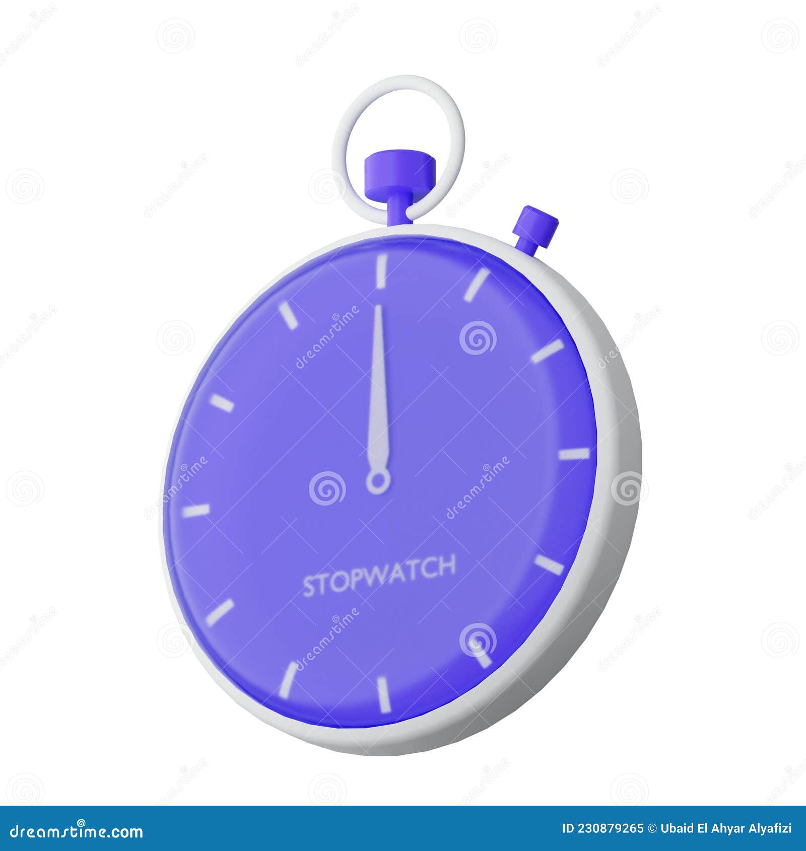 3d Render Stopwatch Isolated on White Background Stock Illustration ...