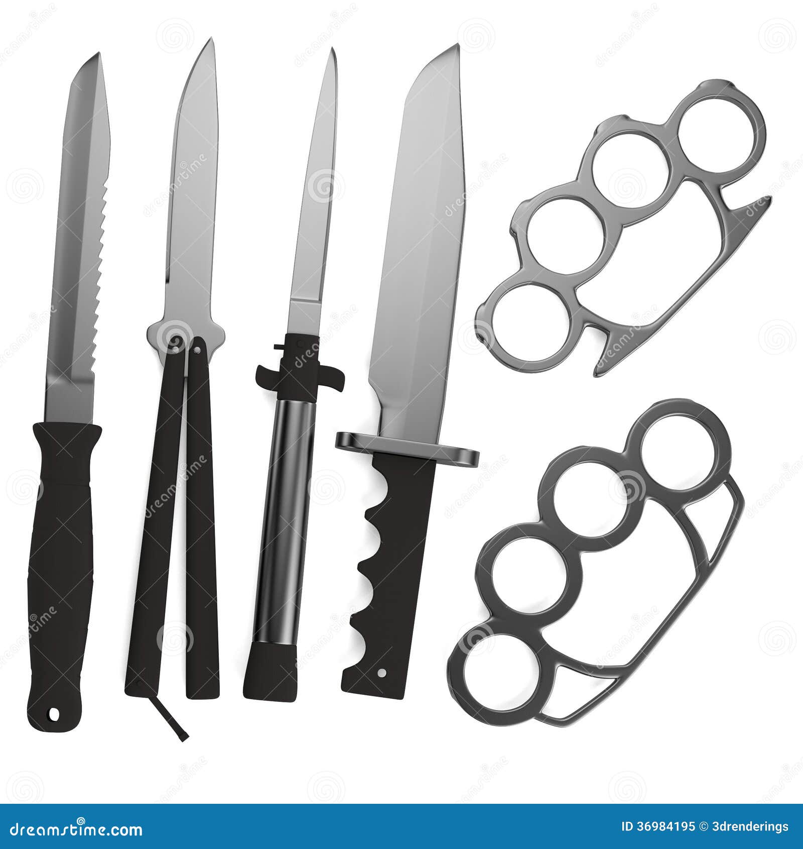 3d Render of Street Weapons Stock Illustration - Illustration of object ...