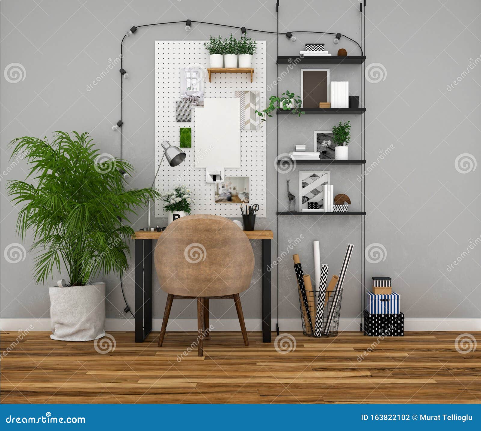 3d render of study room stock illustration. Illustration of computer ...