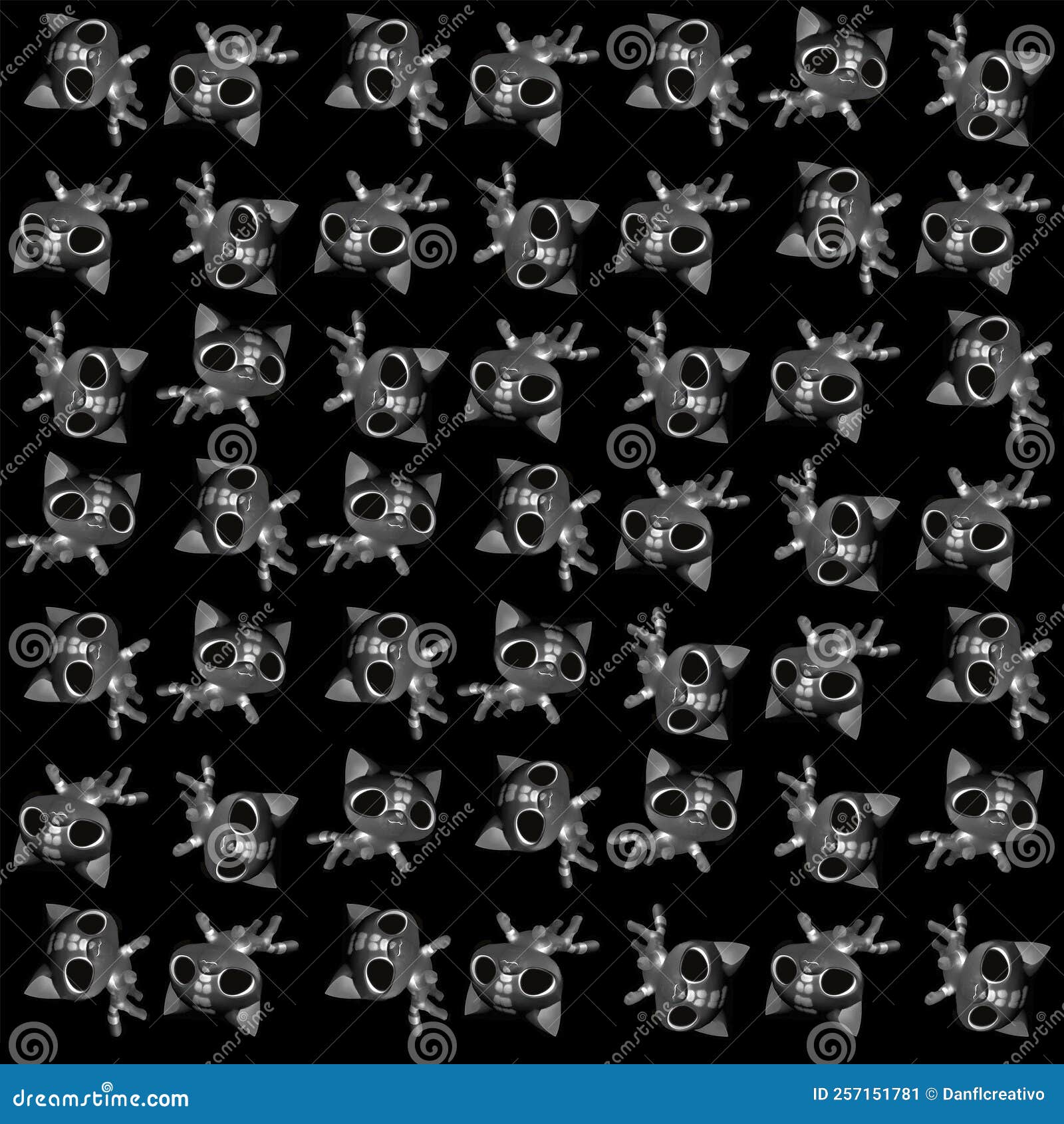 Robot Cat Illustration Motif Pattern Stock Illustration Illustration