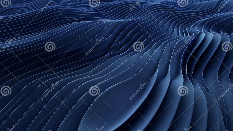 3d Render Style Soft Waves Abstract Background. Stock Illustration ...