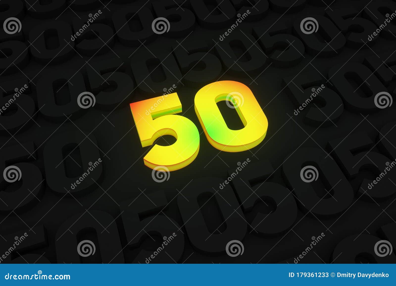 3d Render. Stylish Volumetric Digit 50 Megabytes in a Gradient, on a ...