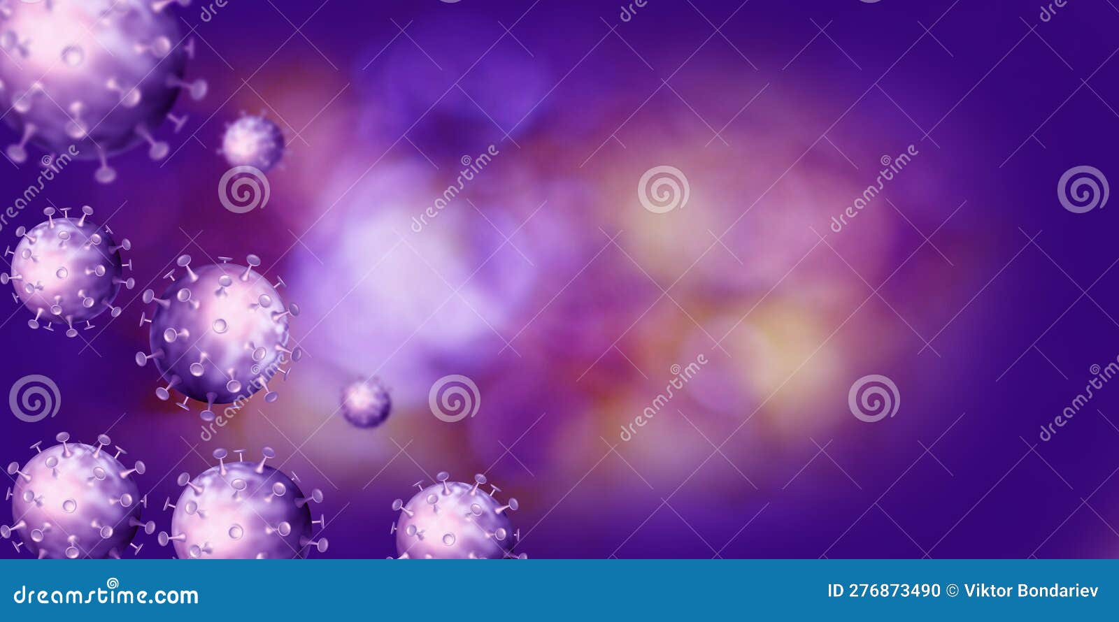 3d Render of Stylized Coronavirus Viruses on Purple Background with ...