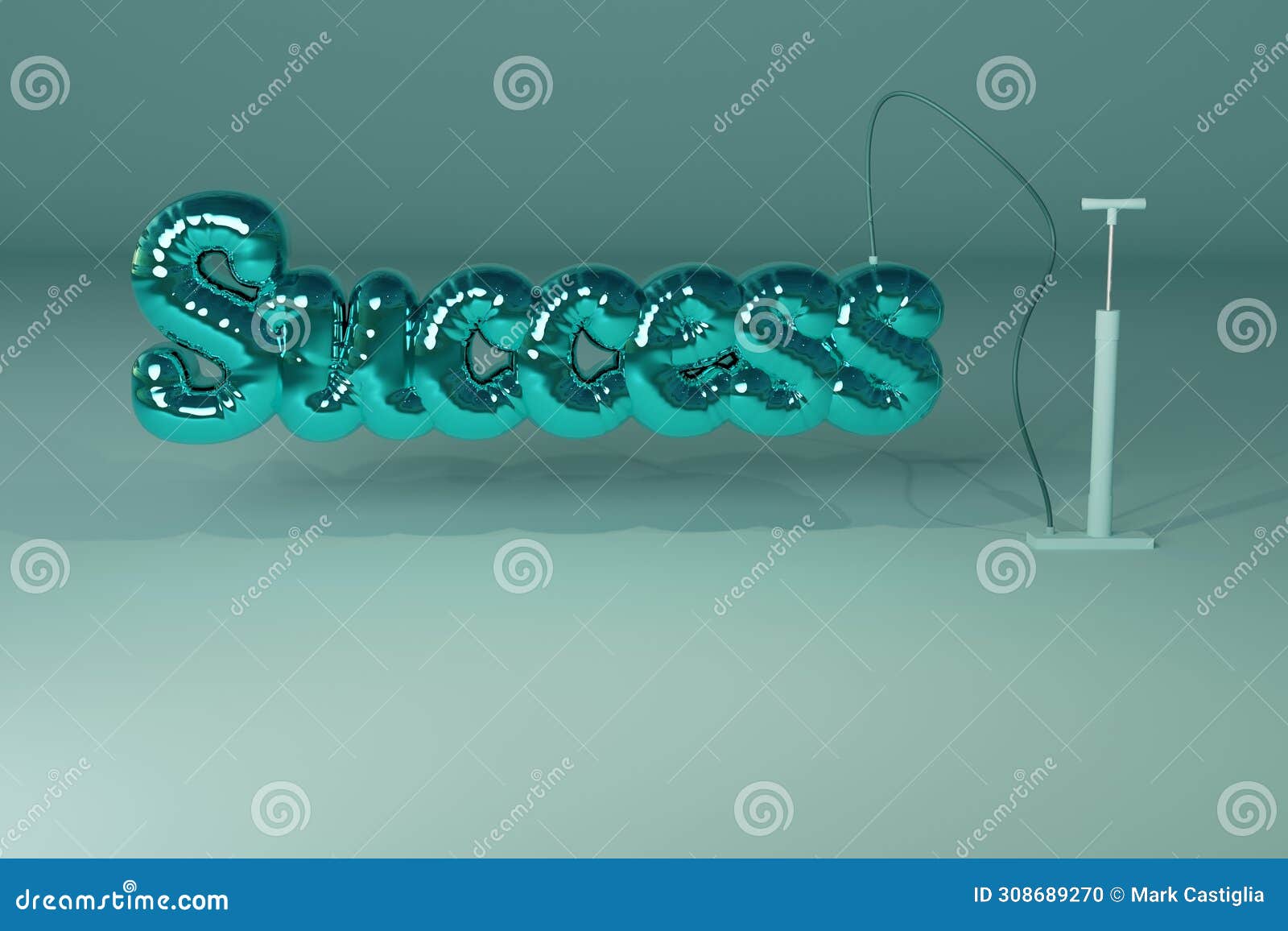 3d Render of Success Balloon Inflated by Bicycle Pump Stock ...