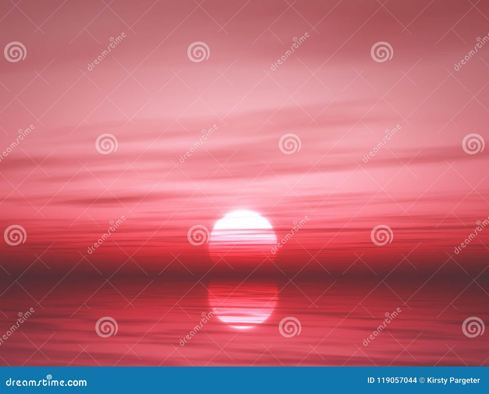 3D sunset ocean stock illustration. Illustration of clouds - 119057044