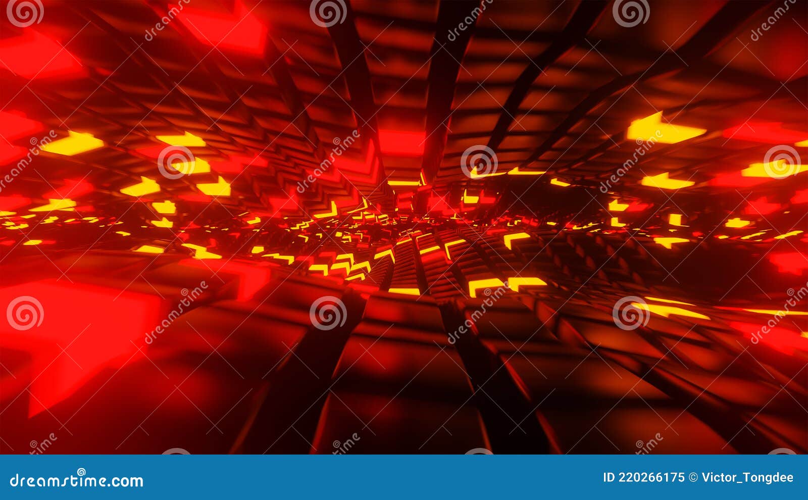 Red Neon Light Cubes Surfaces 3D Render Stock Illustration ...