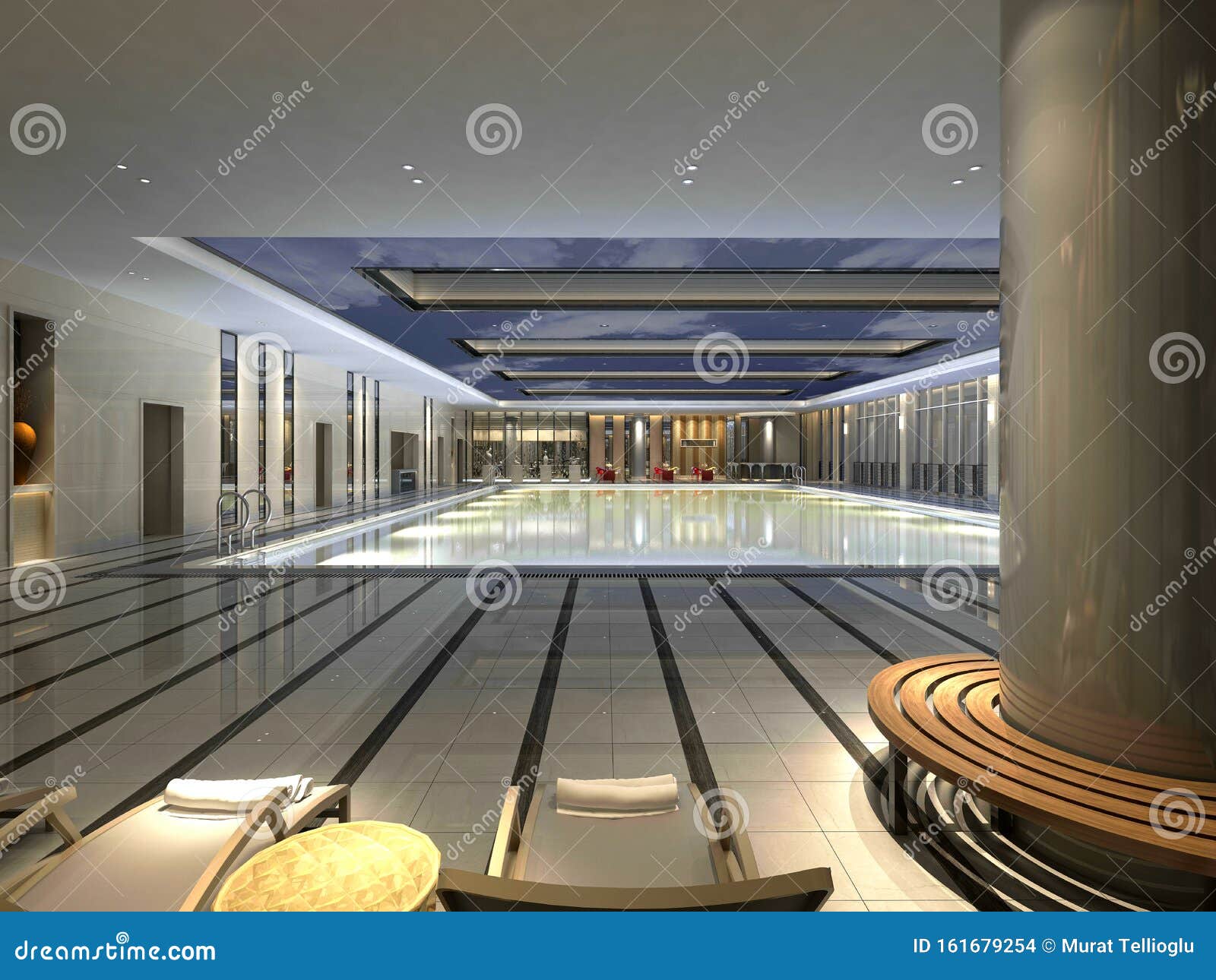 3d render of swimming pool stock illustration. Illustration of ...