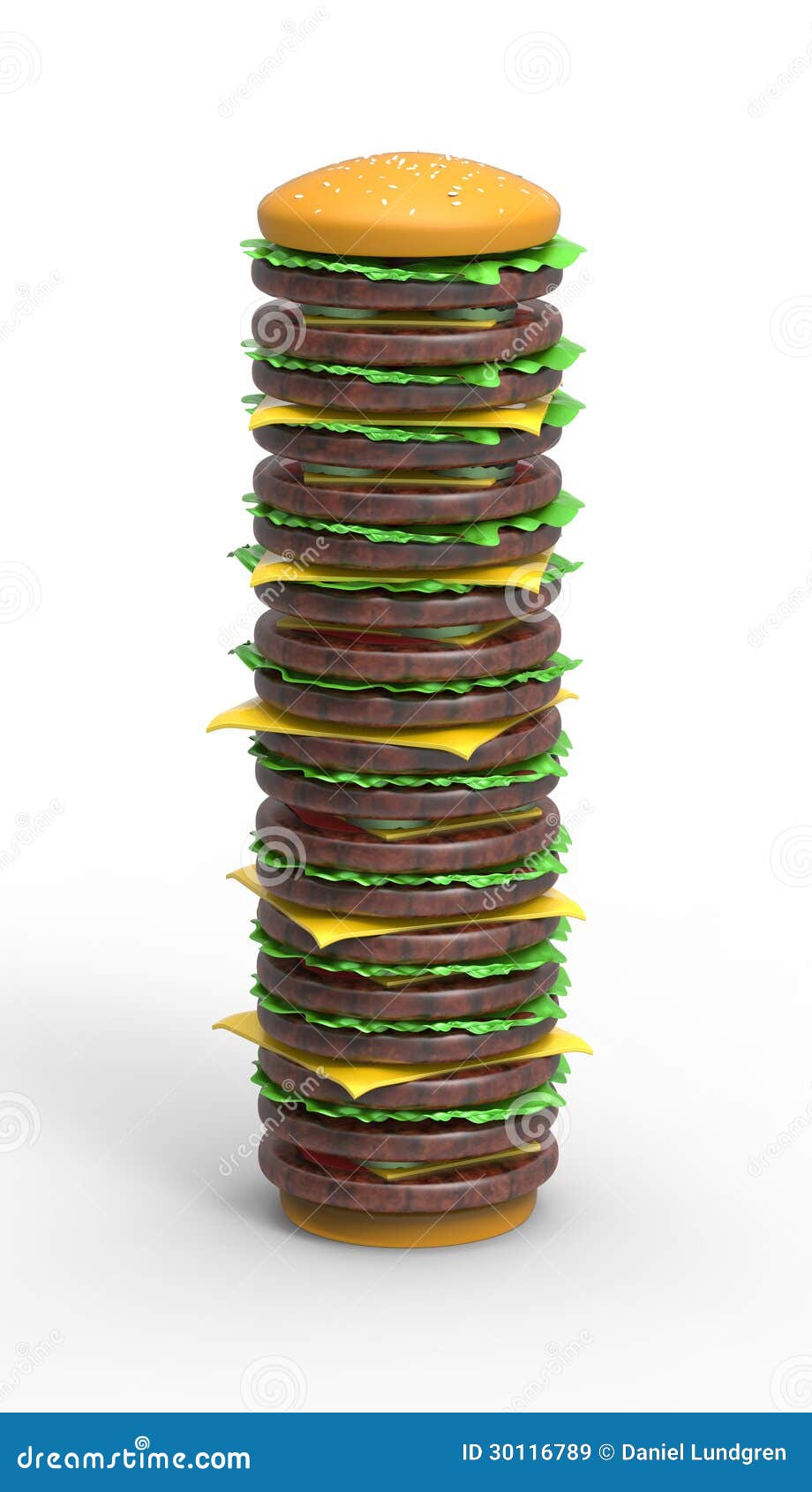 Hamburger Tower stock illustration. Illustration of restaurant - 30116789