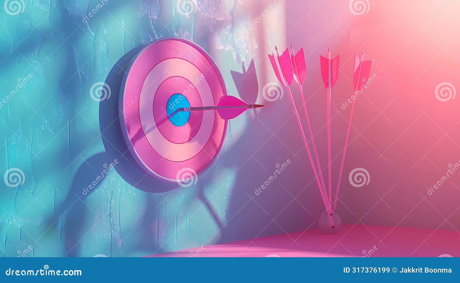3d Render of Target with Arrow and Arrow on the Wall Background ...