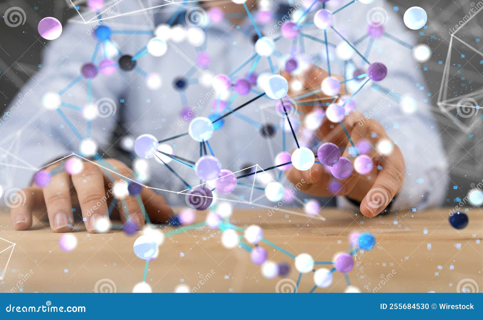 3D Render of Team Communication and Social Network Connection Symbols ...