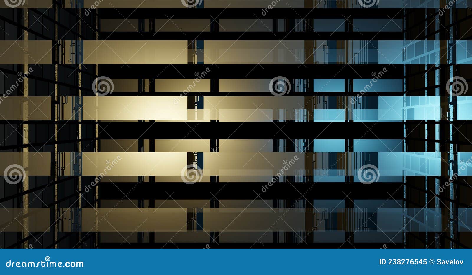 Render with Techno Abstract Background from Cubes in Yellow and Blue ...