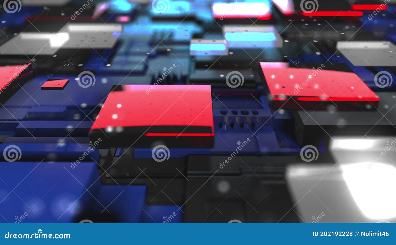 3d Render Technology Background. Complicated Abstract Surface, Computer ...