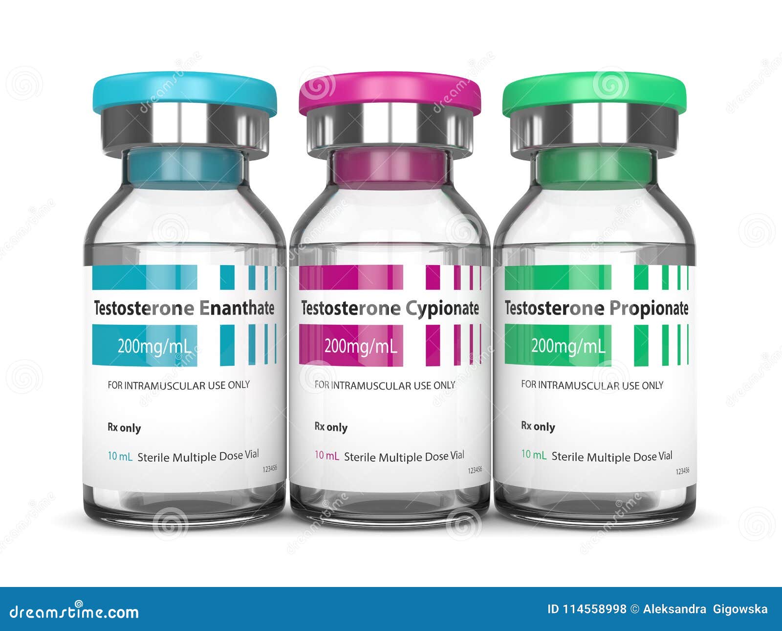 3d Render Of Testosterone Injection Vials Stock Photography ...