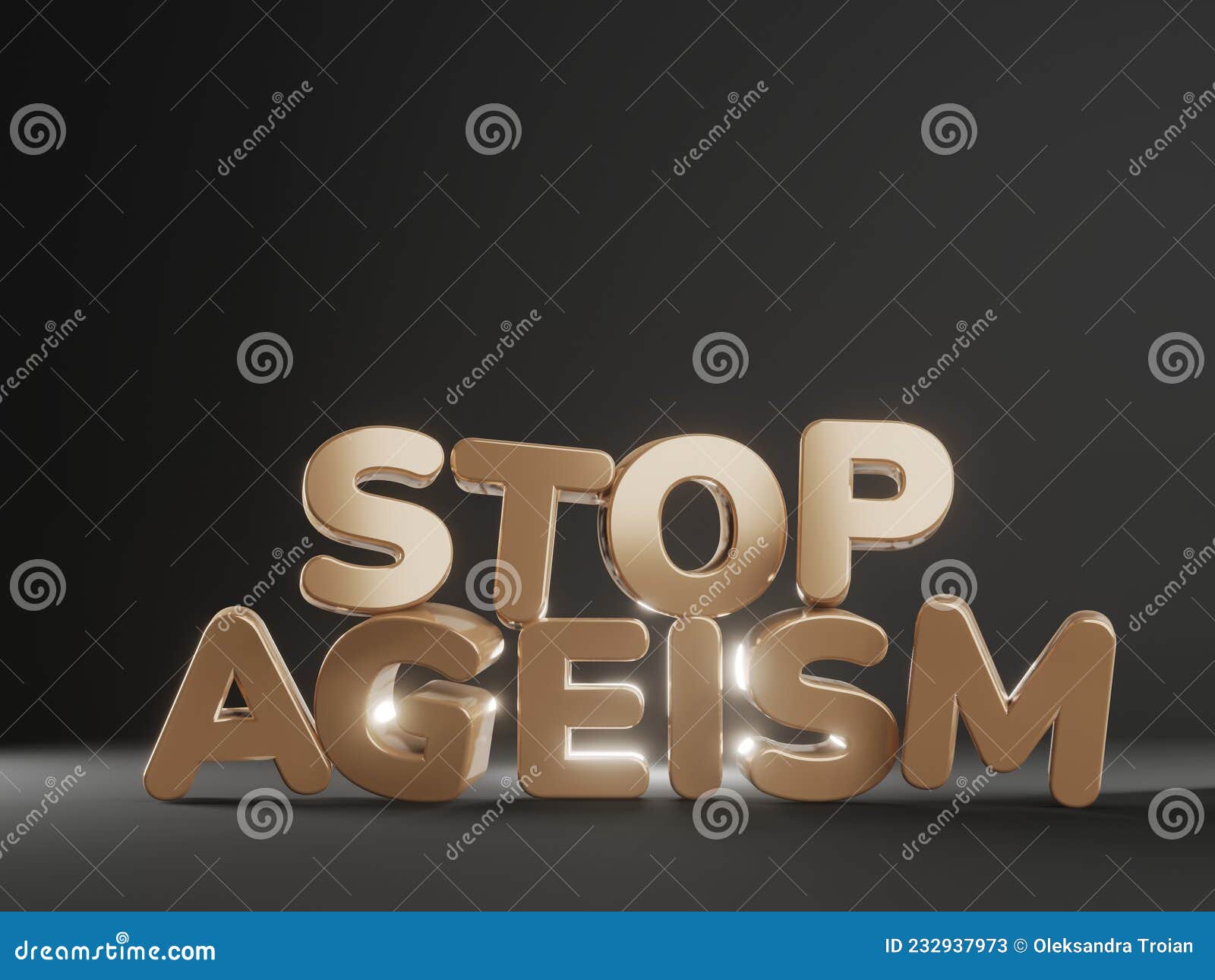 3d Render of Text Stop Ageism. Social Problem of Inequality of Ages ...