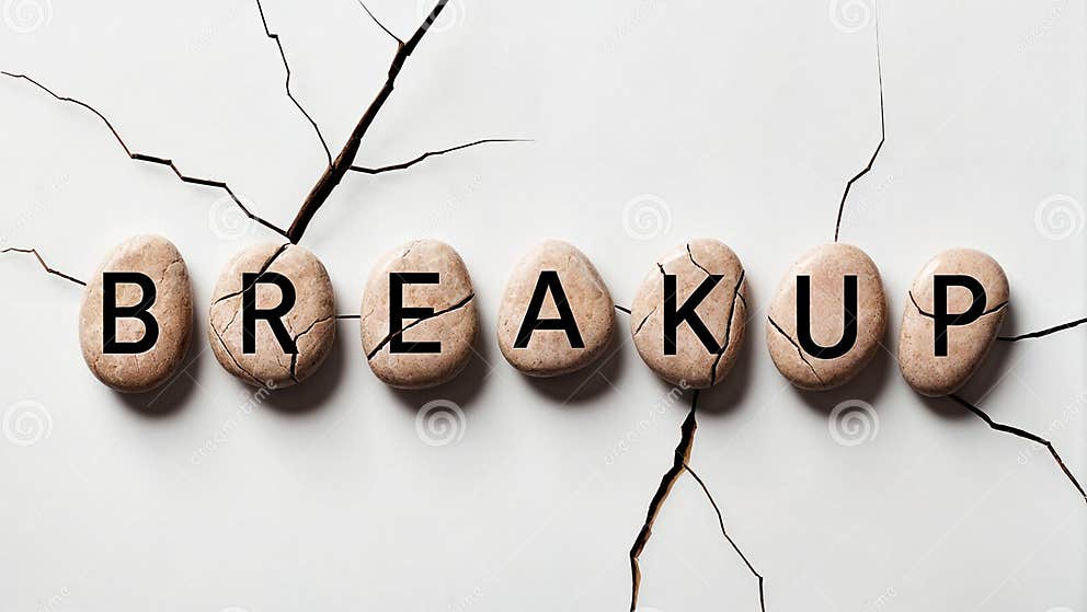 3d Illustration Render of Text Word Breakup Written with Broken Pieces ...