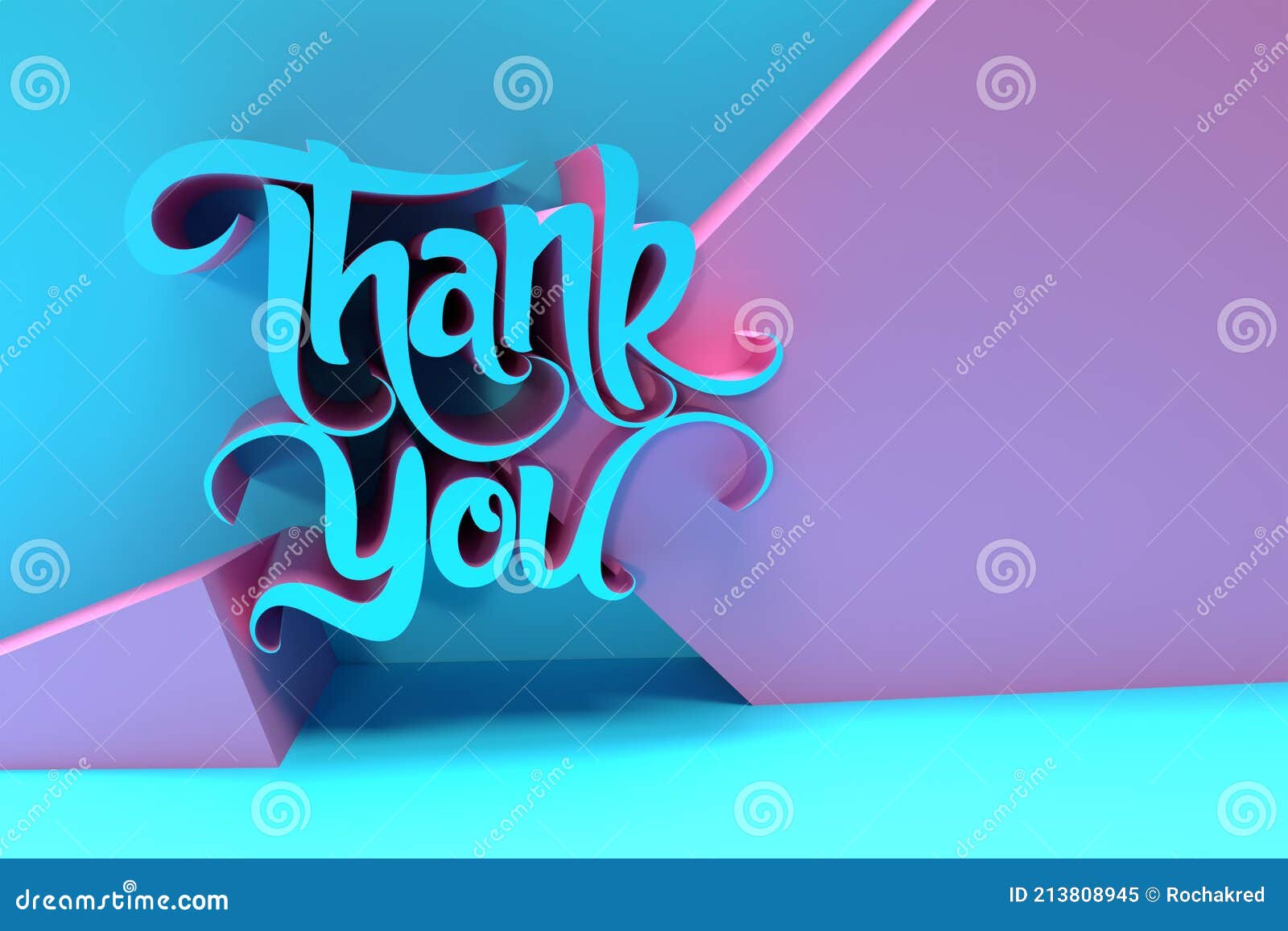 3d Render Thank You Lettering Typographical 3d Flyer Poster