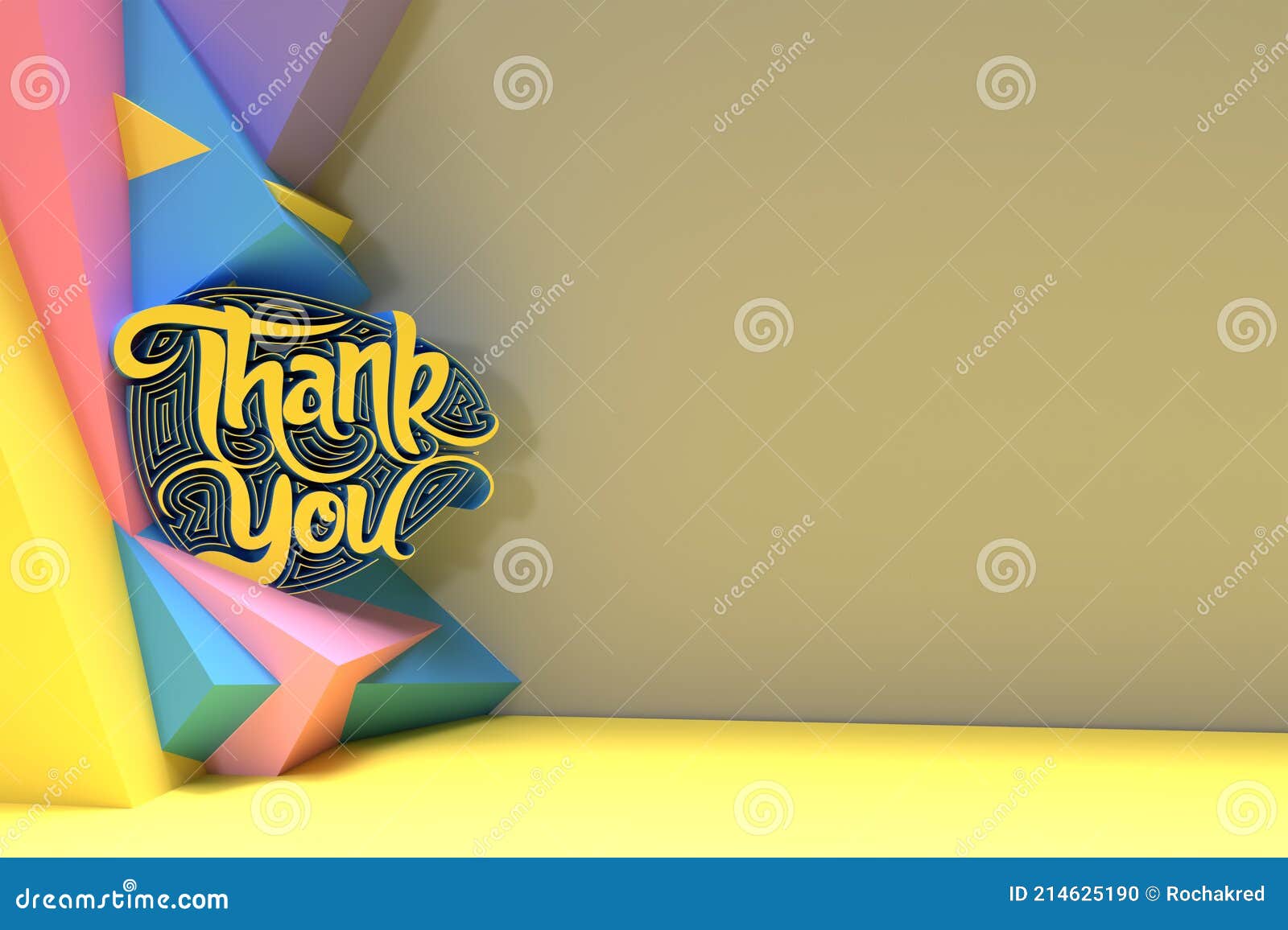 3D Render Thank You Lettering Typographical 3D Flyer Poster ...