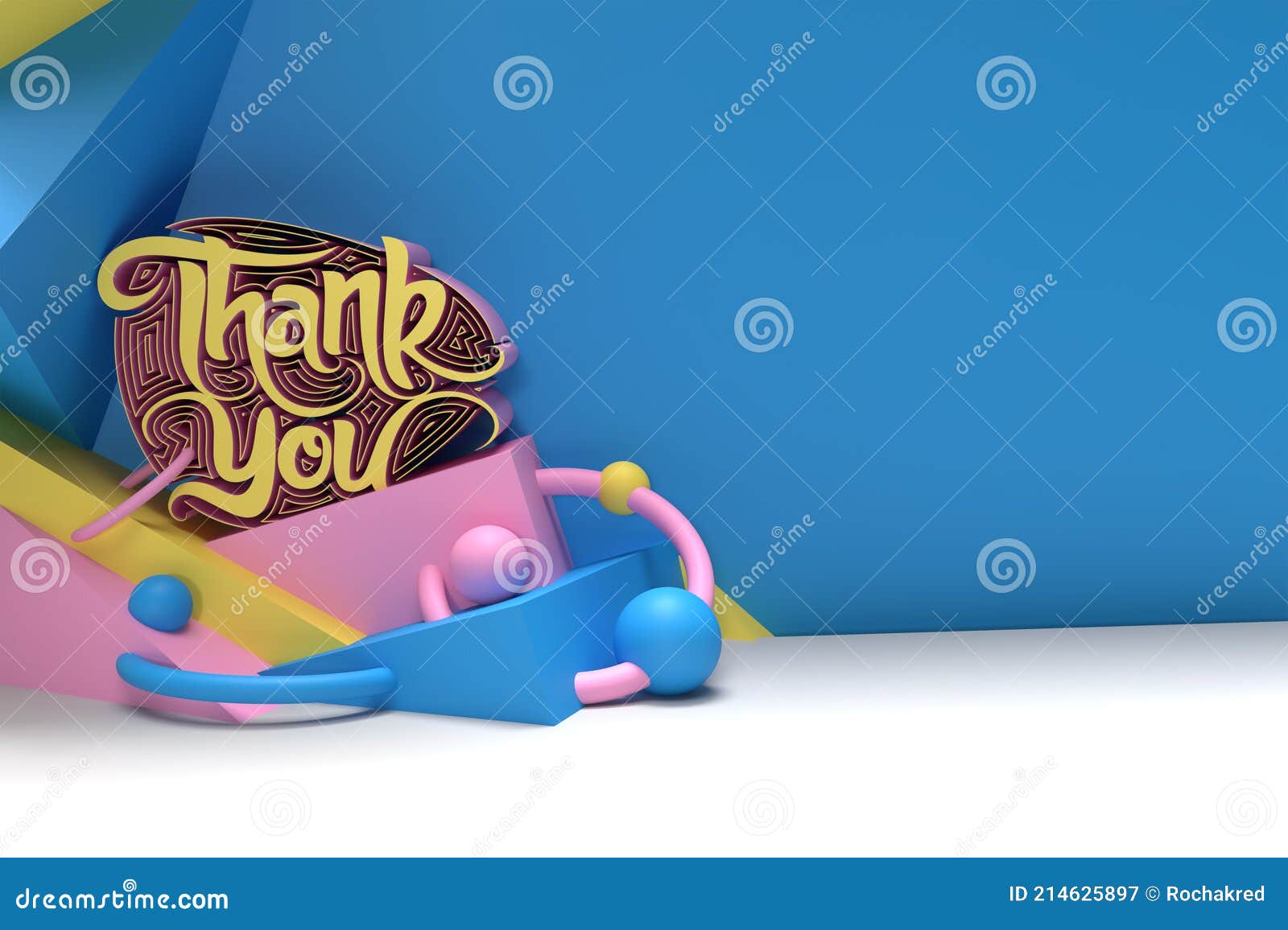 3D Render Thank You Lettering Typographical 3D Flyer Poster ...