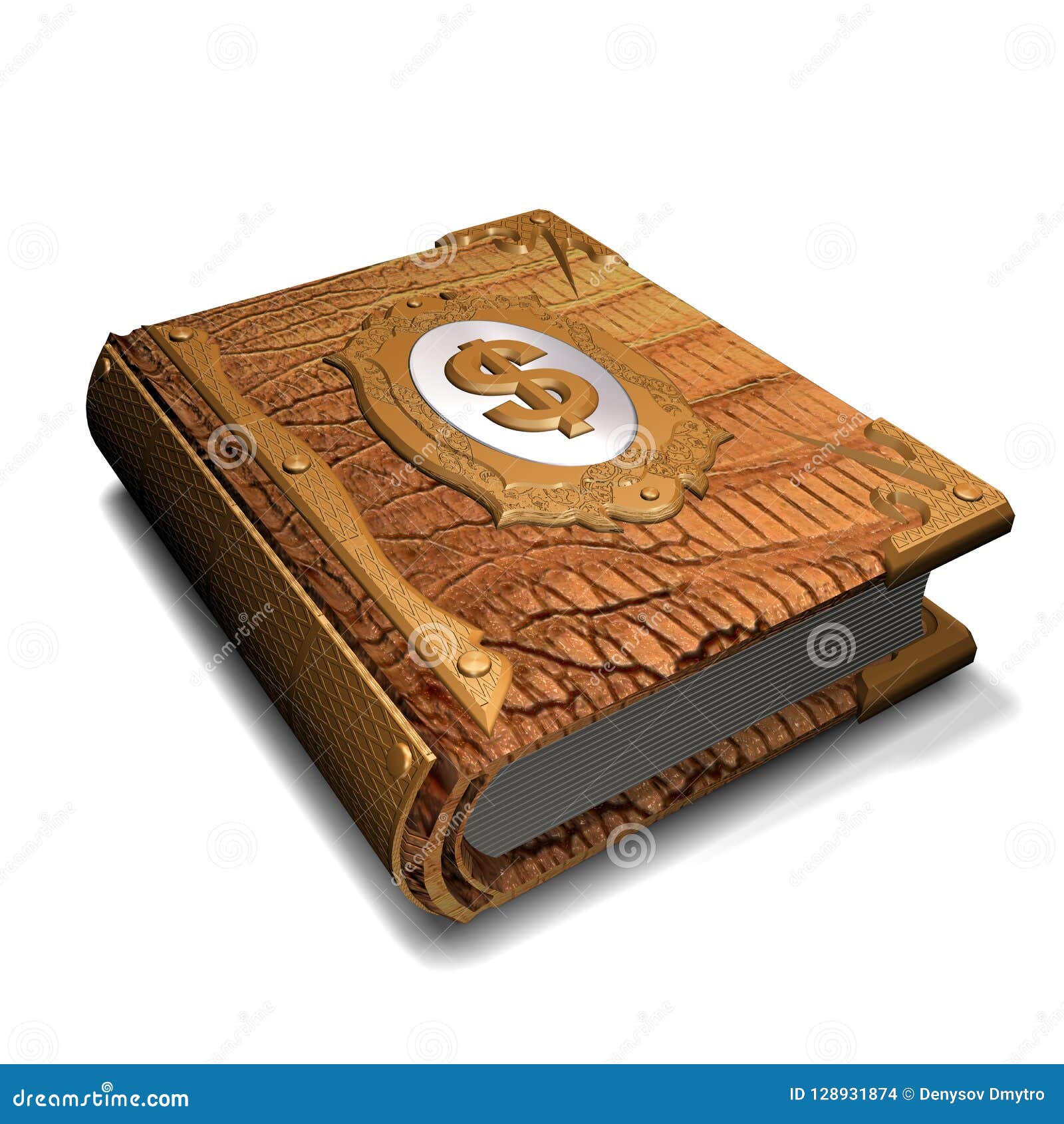 Book. Financial Accounting. Dollar Currency. 3D Rendering of the Dollar ...