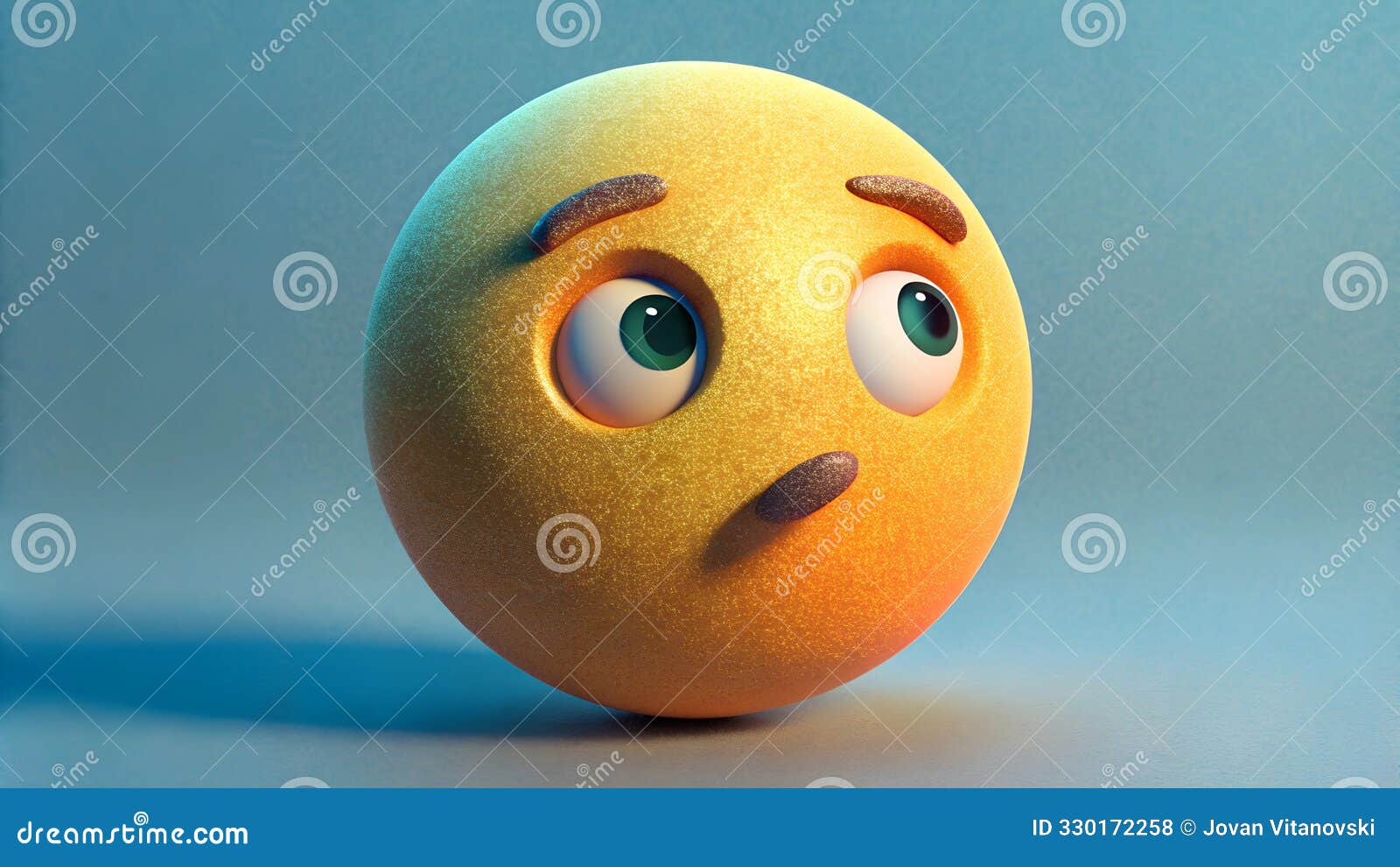 Three-dimensional Thinking Face Emoji Showing Puzzlement Stock ...