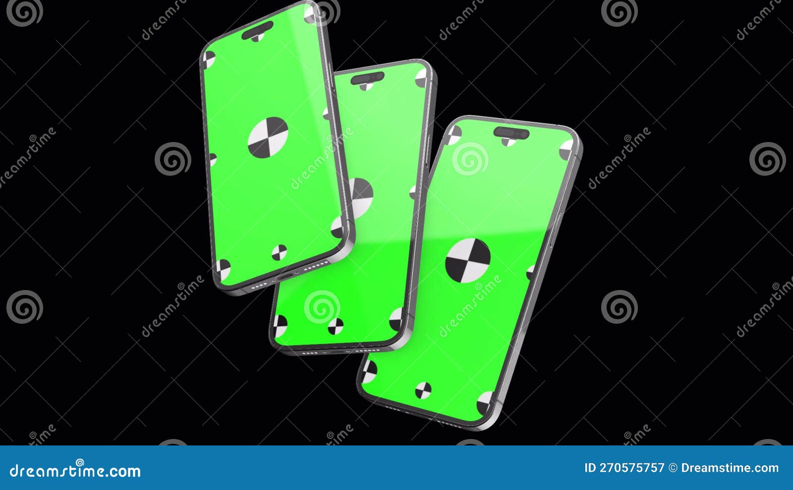 3D Render of Three Smartphone on Background with Alpha Channel ...