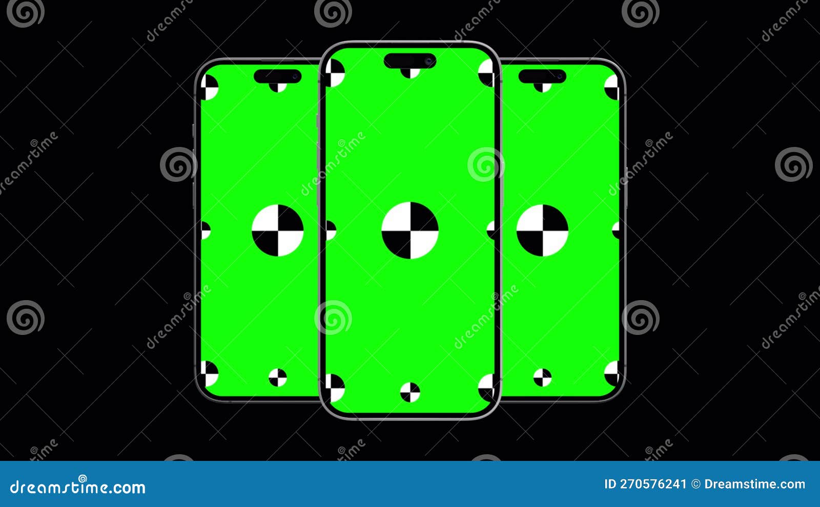 3D Render of Three Smartphone on Background with Alpha Channel ...