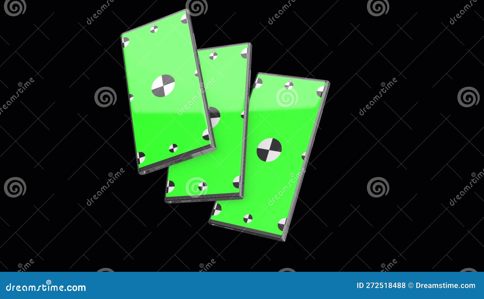 3D Render Of Three Smartphone On Background With Alpha Channel ...