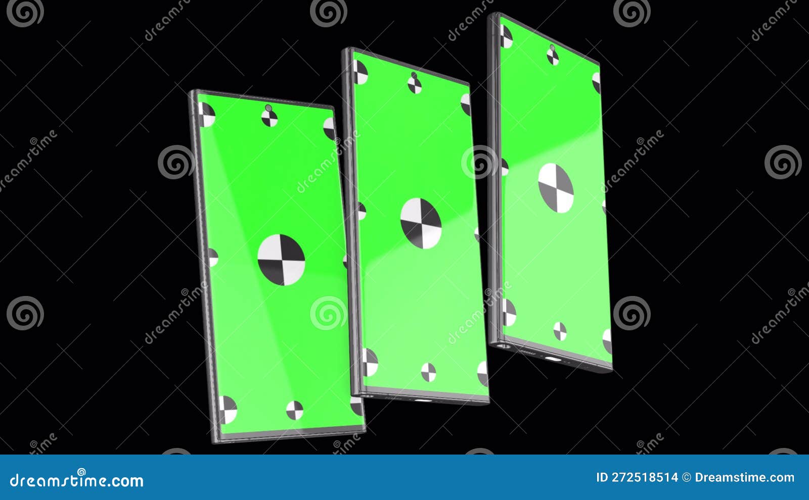 3D Render of Three Smartphone on Background with Alpha Channel ...