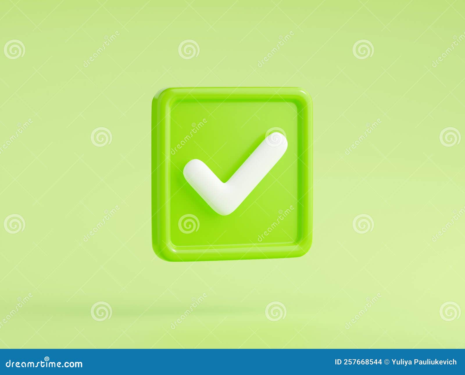 3d Render Tick, Check Mark Isolated Icon or Button Stock Illustration ...