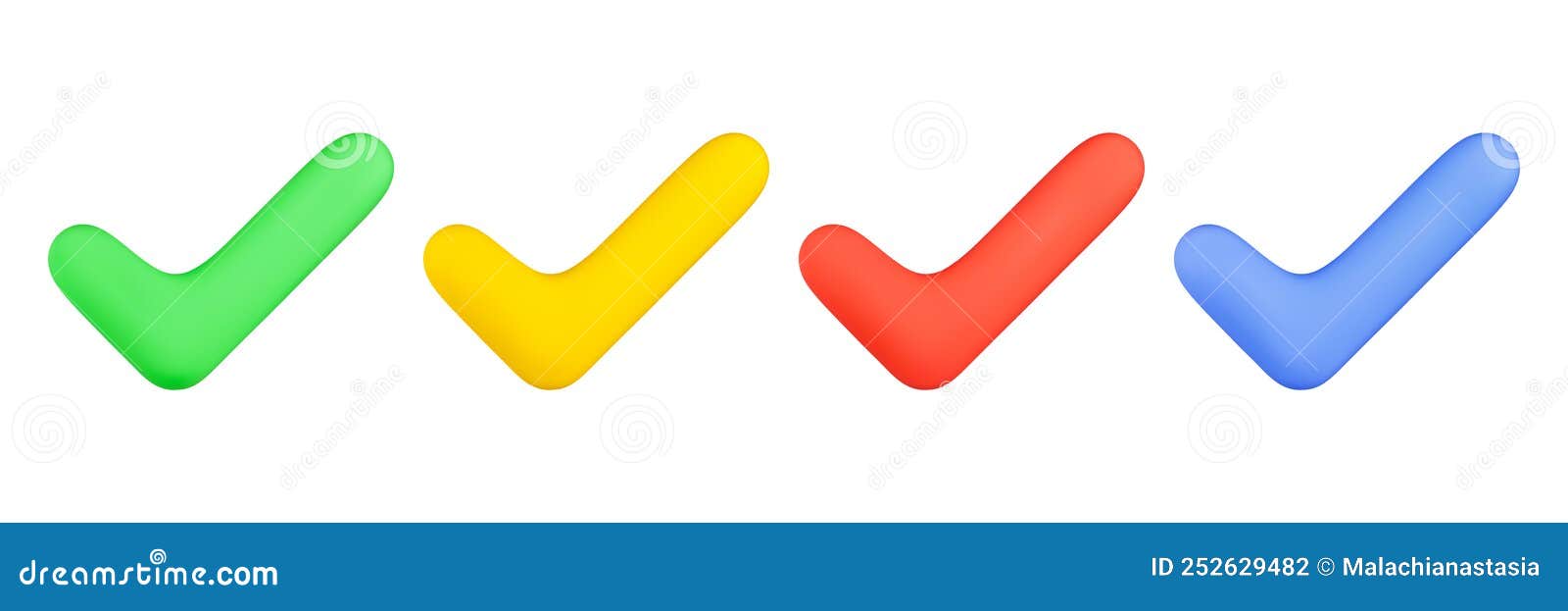 3D Render Tick Icon OK - Check Mark Symbol Royalty-Free Cartoon ...