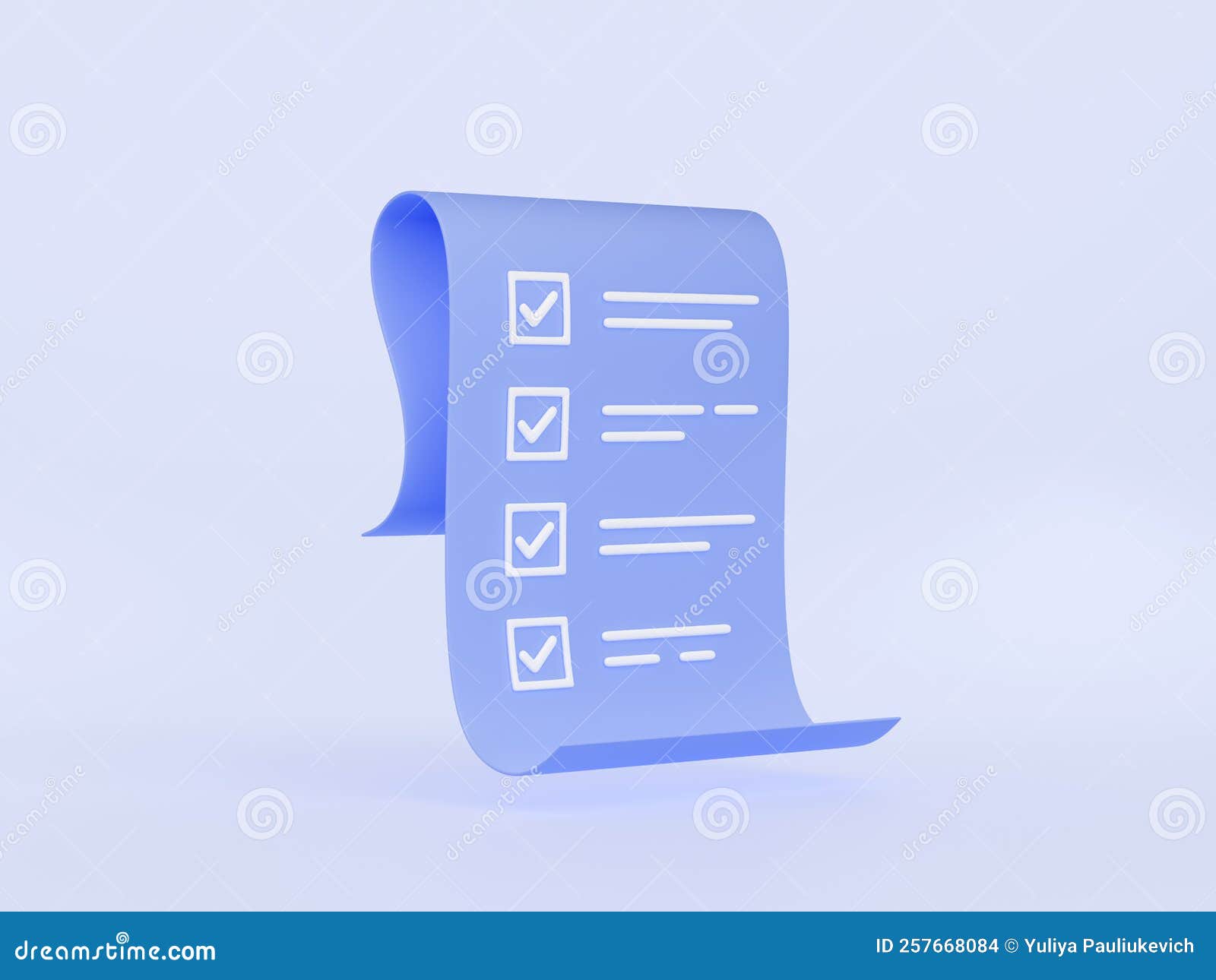 3d Render Todo Check List with Ticks, Task or Test Stock Illustration ...