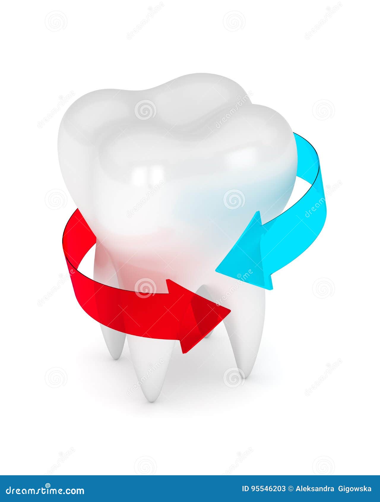3d Render of Tooth with Arrows Stock Illustration - Illustration of ...