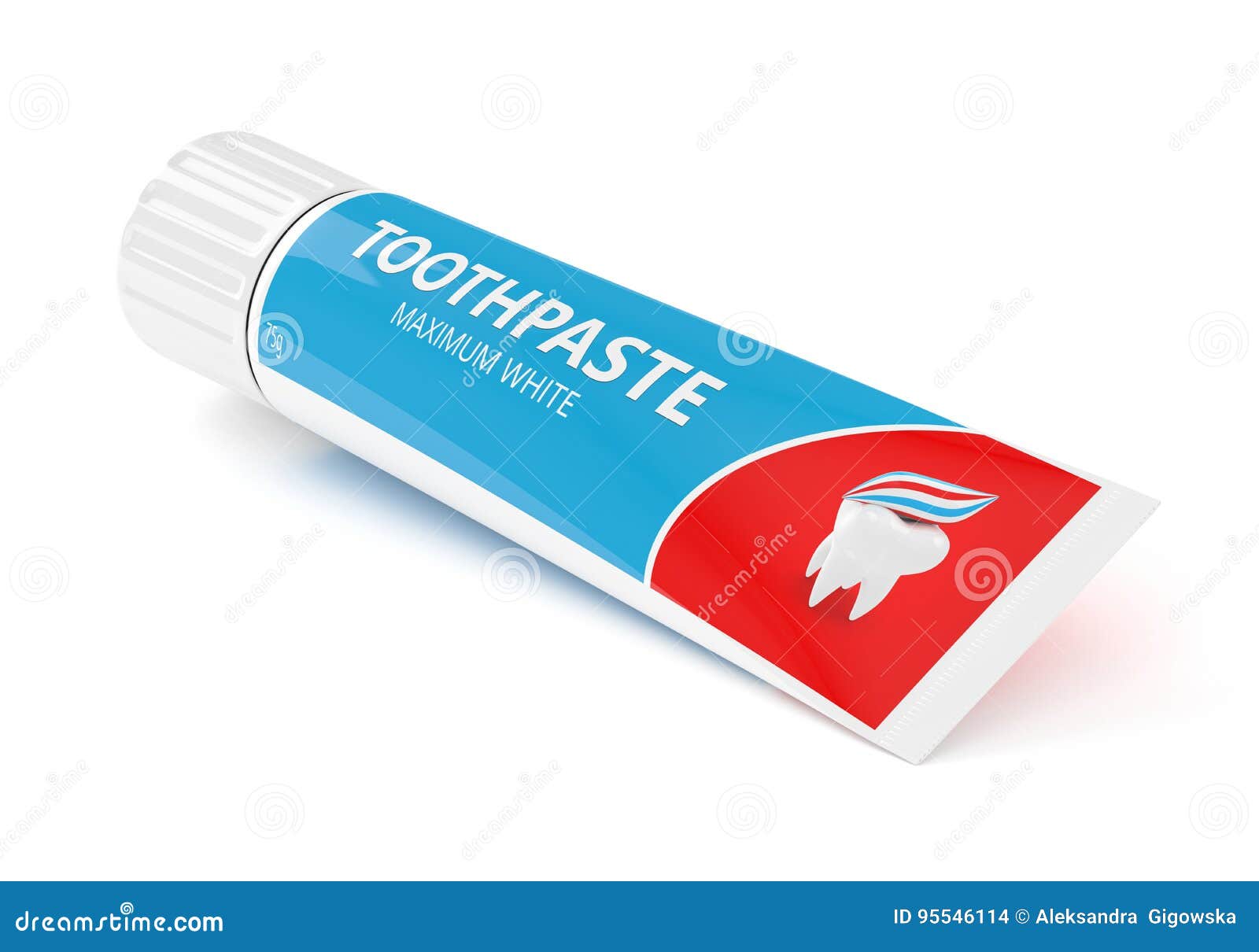3d Render of Toothpaste Over White Stock Illustration - Illustration of ...