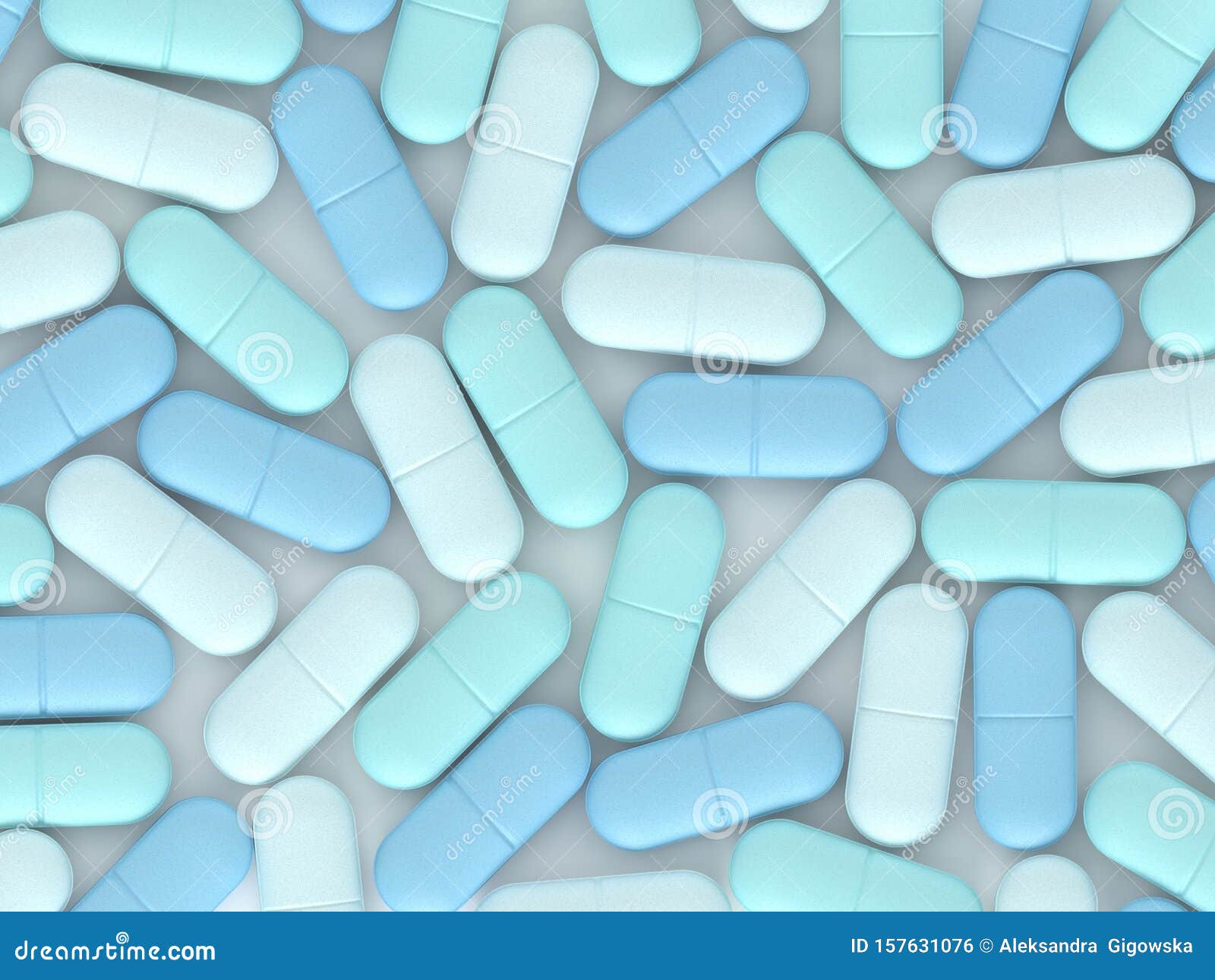 3d Render of Top View of Pills Stock Illustration - Illustration of ...