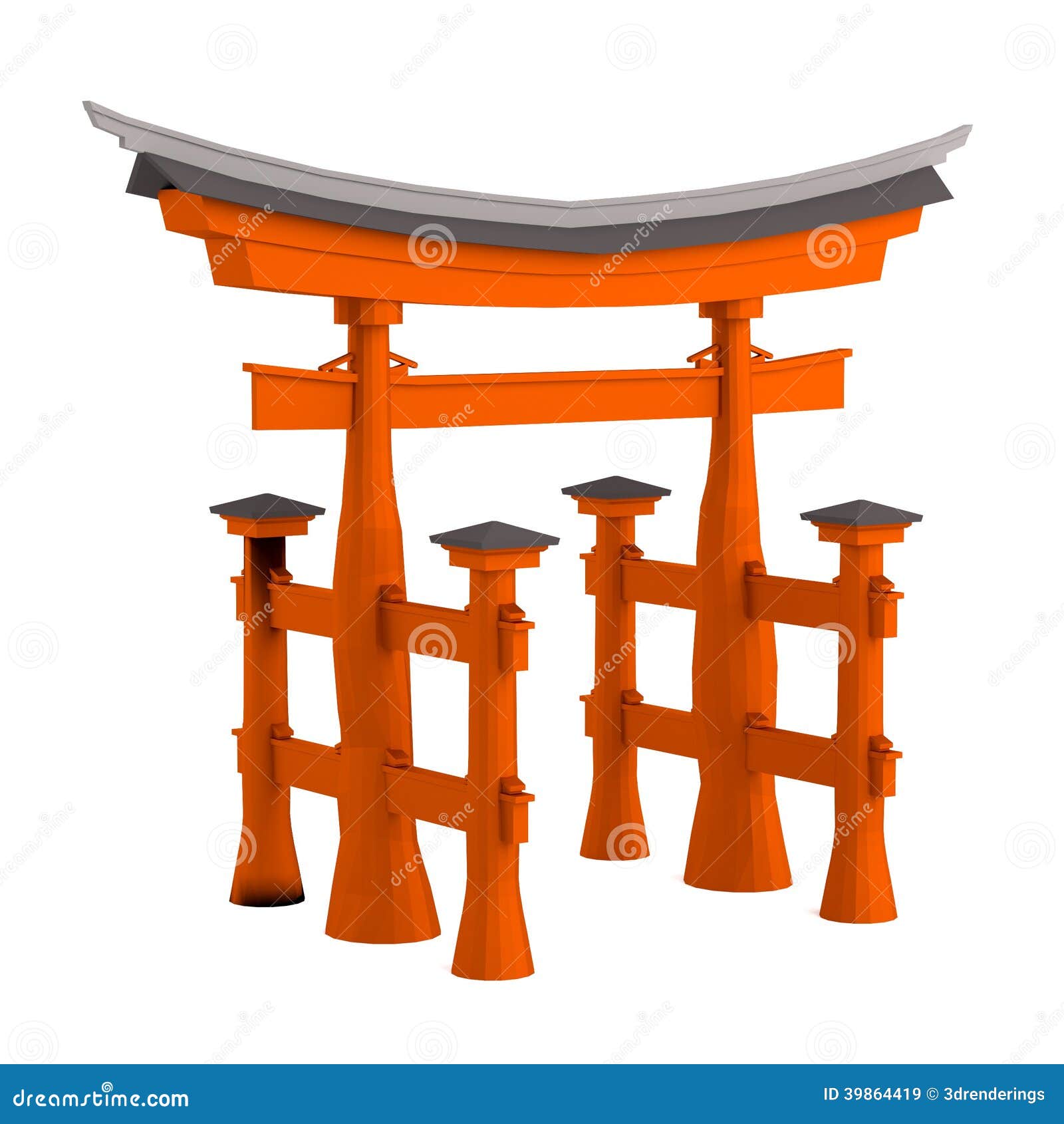 3d render of torii gate stock illustration. Illustration of cartoon ...