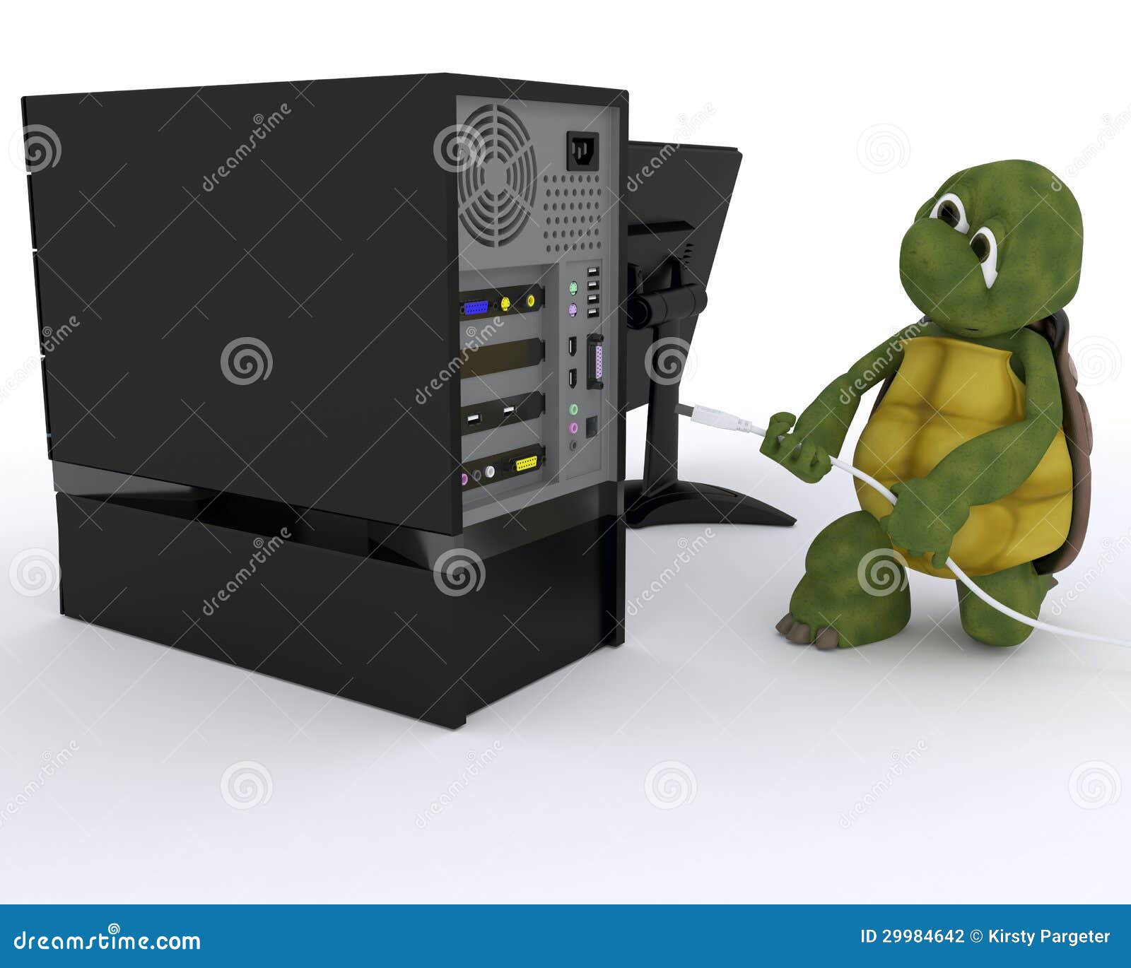 Tortoise with a computer stock illustration. Illustration of computer ...