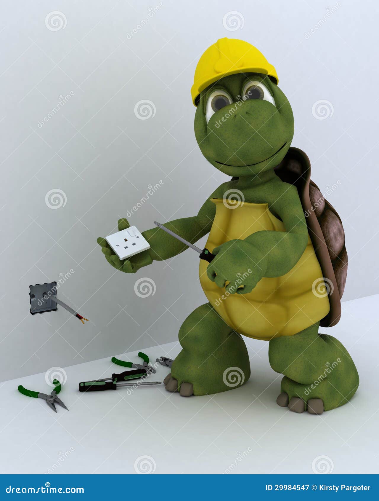 Tortoise Electrical Contractor Stock Illustration - Illustration of ...