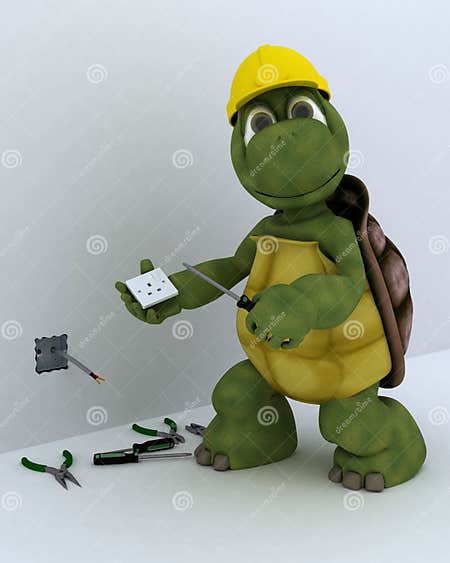 Tortoise Electrical Contractor Stock Illustration - Illustration of ...