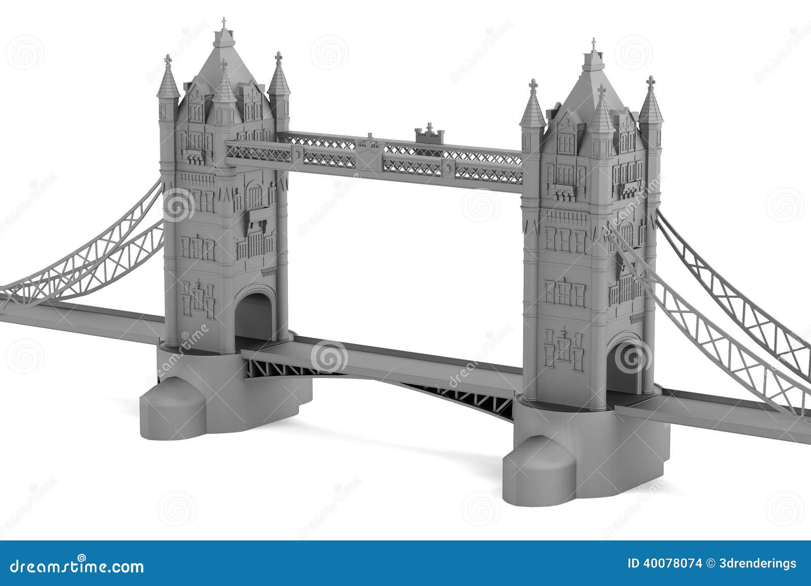 3d Render of Tower Bridge Model Stock Illustration - Illustration of ...