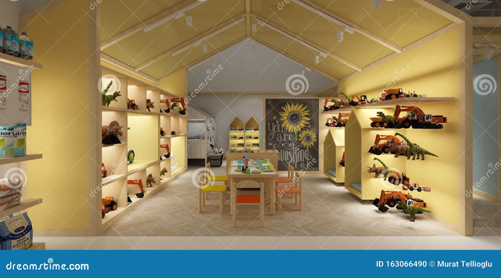 3d render of toys shop stock illustration. Illustration of empty ...