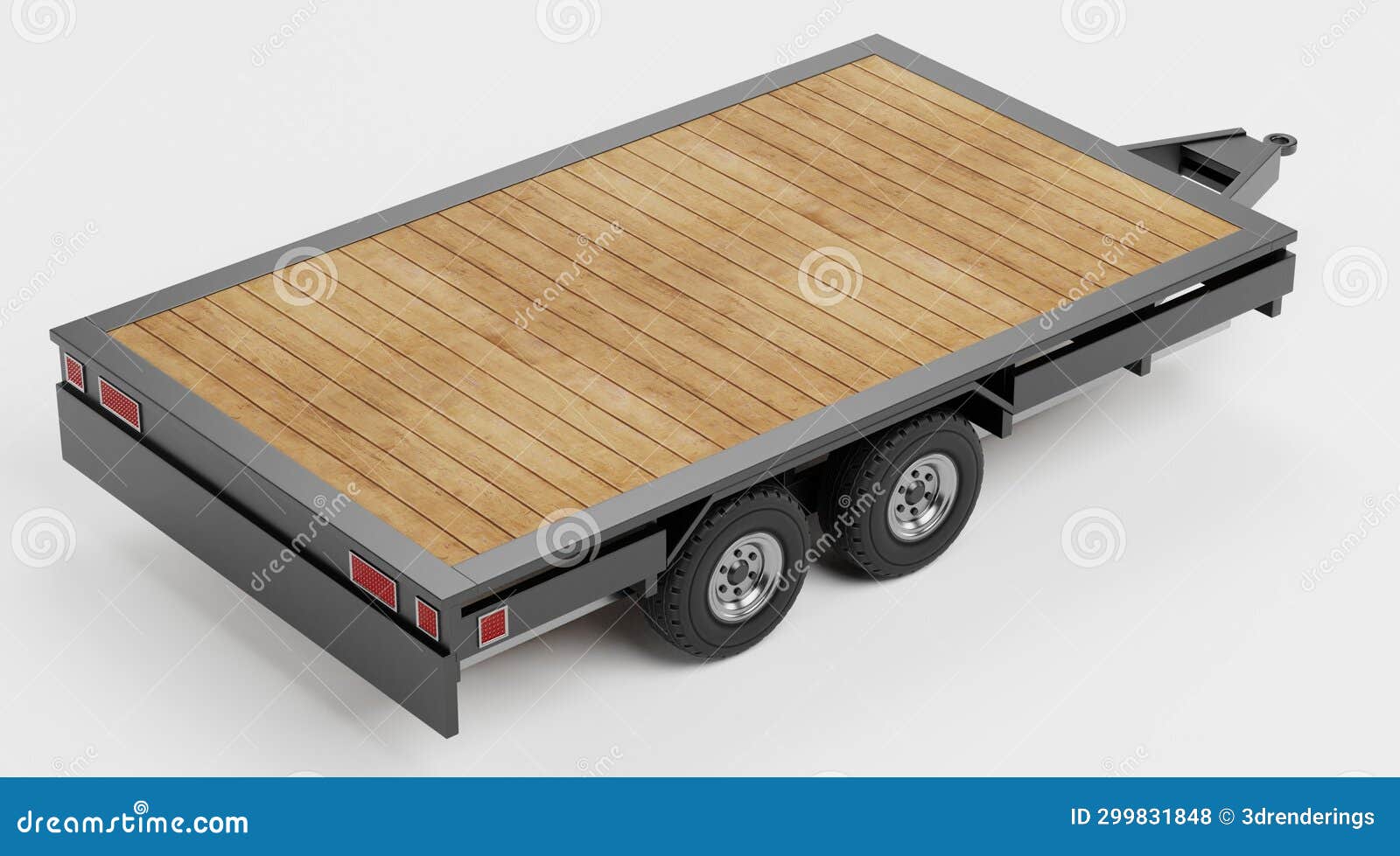 3D Render of Trailer stock illustration. Illustration of flatbed ...