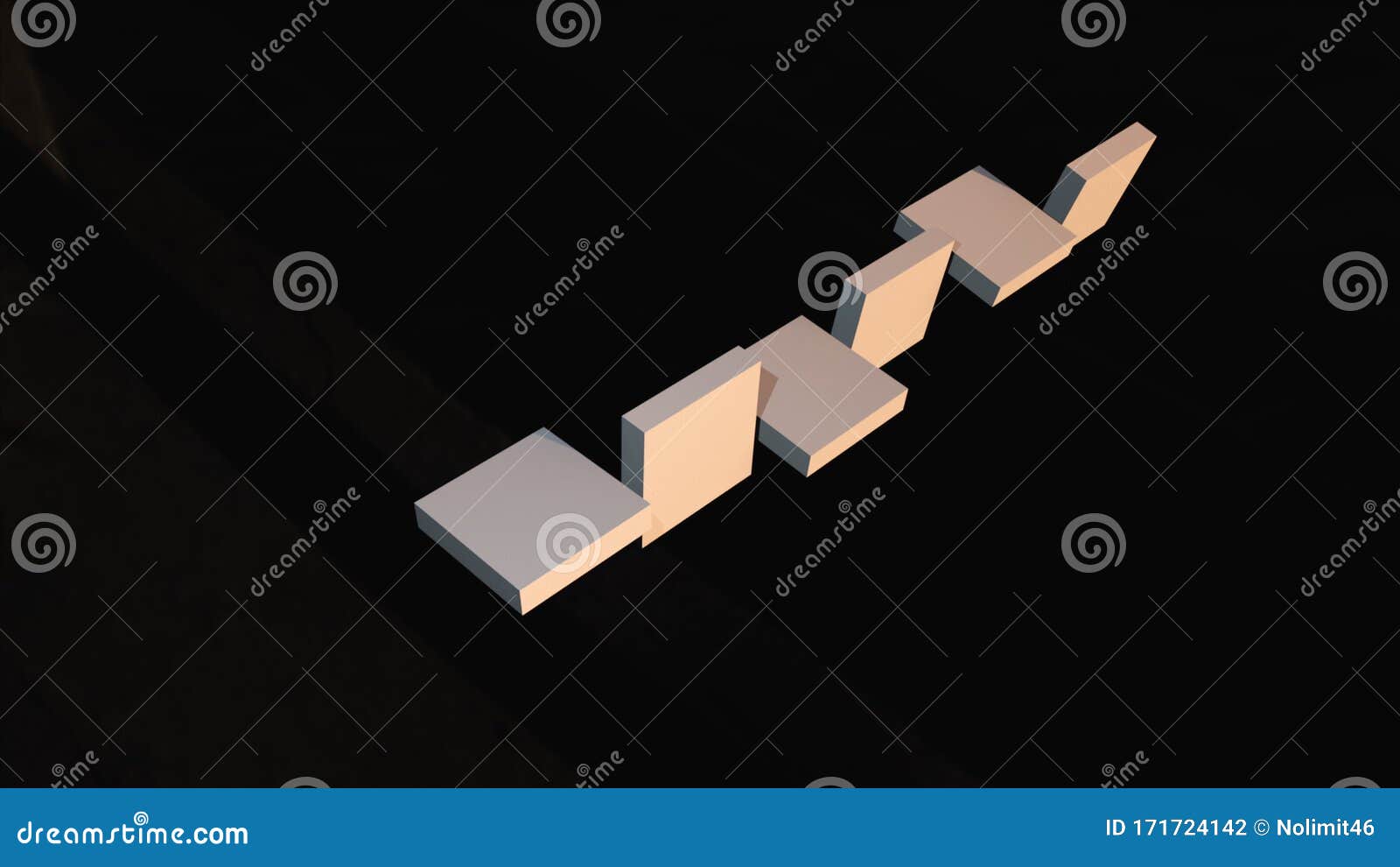 3d Render of Transformation of a Cube into Square Parts. Shape Change ...