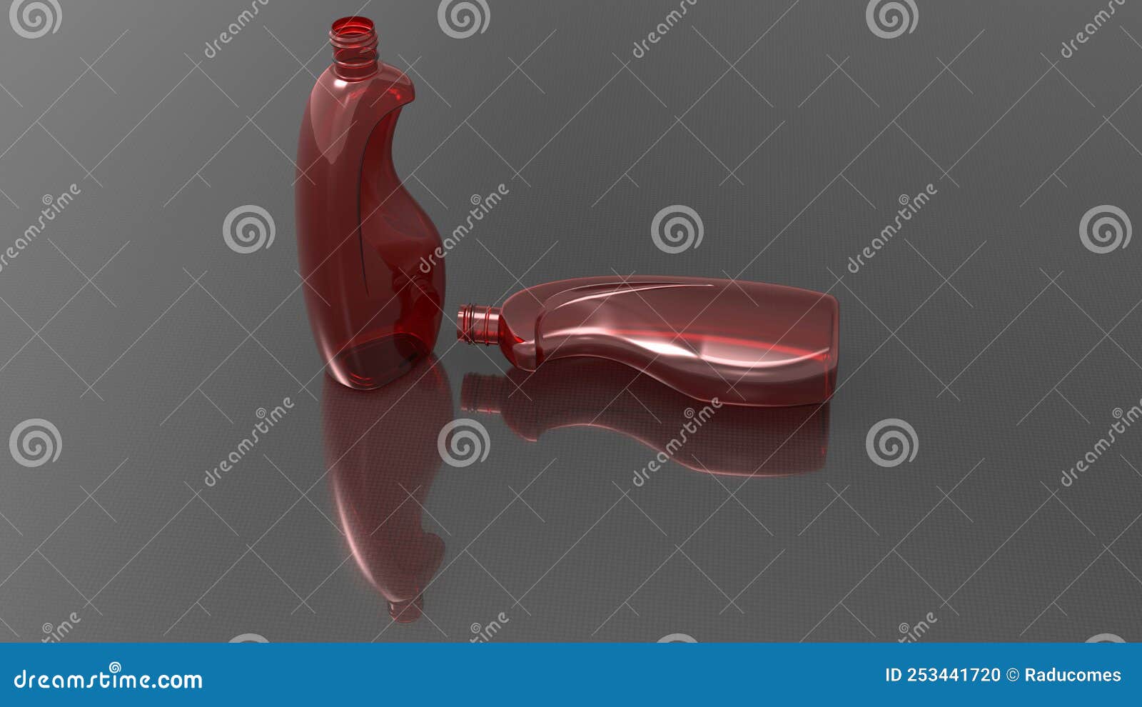 3D Render - Transparent Plastic Recipient Design Stock Illustration ...
