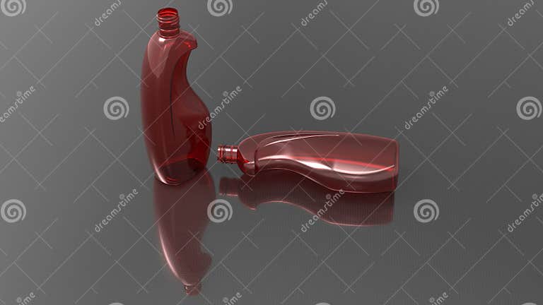 3D Render - Transparent Plastic Recipient Design Stock Illustration ...