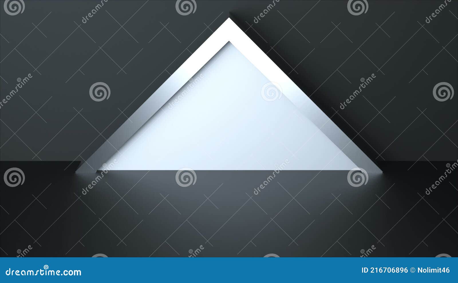 3d Render with Triangle Shape, Surface with Reflection, Abstraction of ...