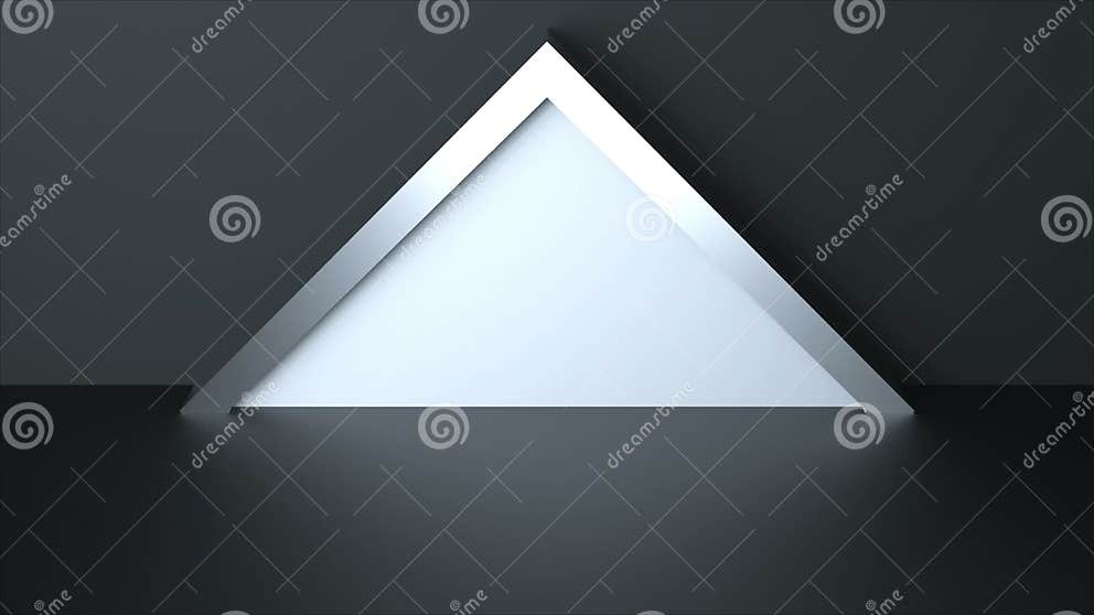 3d Render with Triangle Shape, Surface with Reflection, Abstraction of ...