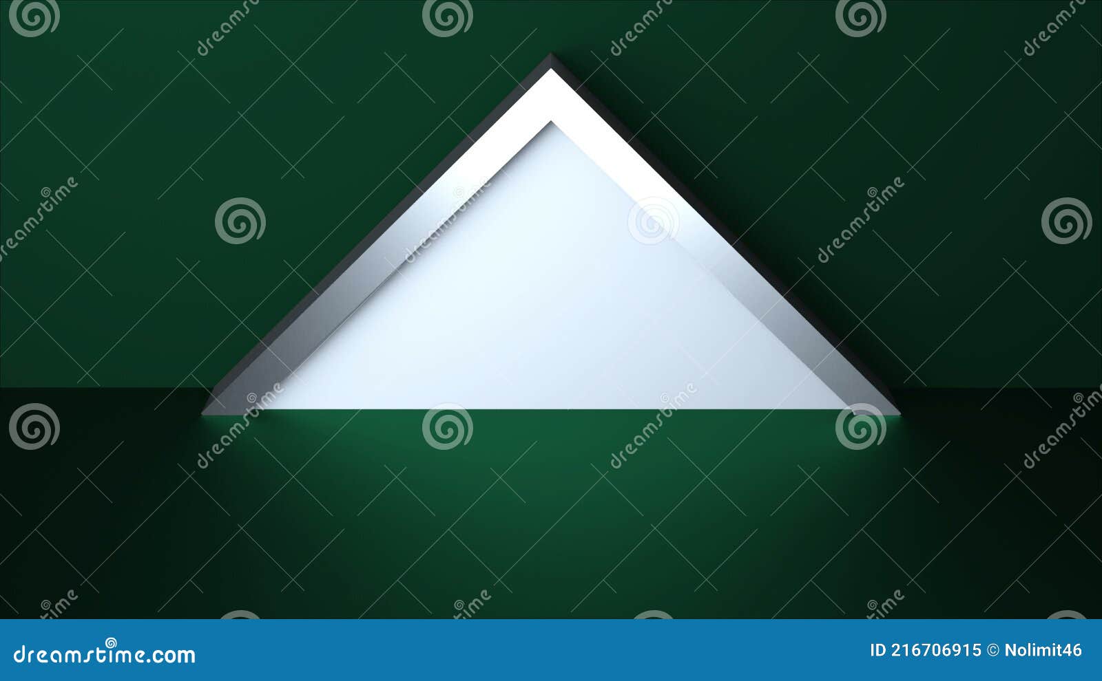 3d Render With Triangle Shape Surface With Reflection Abstraction Of Interior Computer