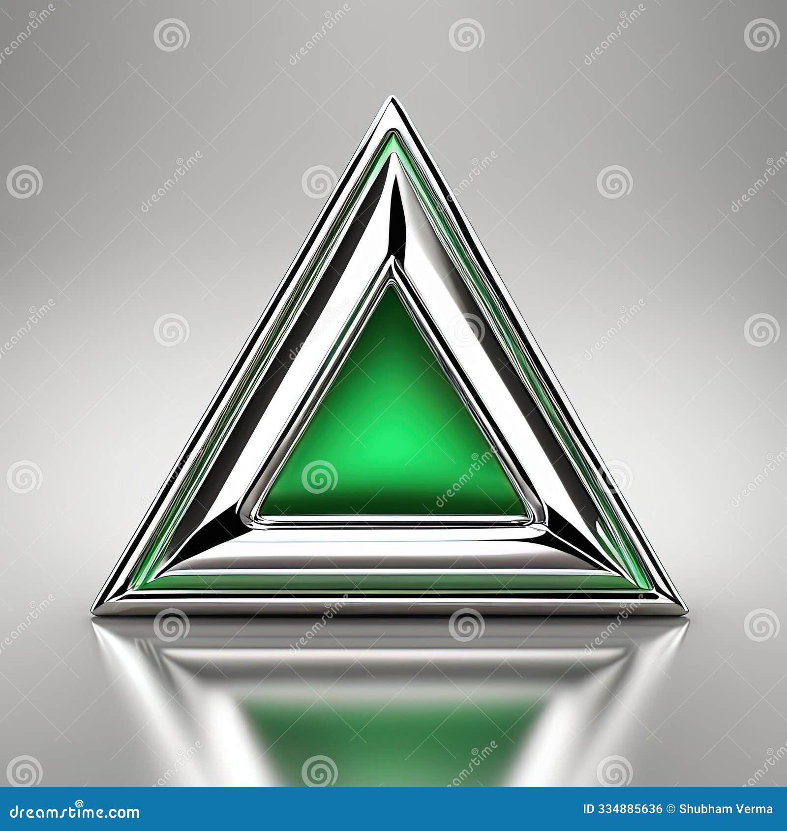 3d Render of Triangle Symbol of the Pyramid. 3 3 Rendering of a Green ...