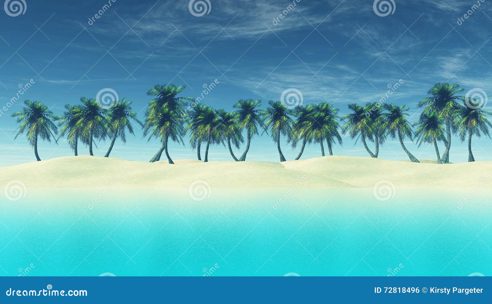 3D Render of Tropical Landscape Stock Illustration - Illustration of ...