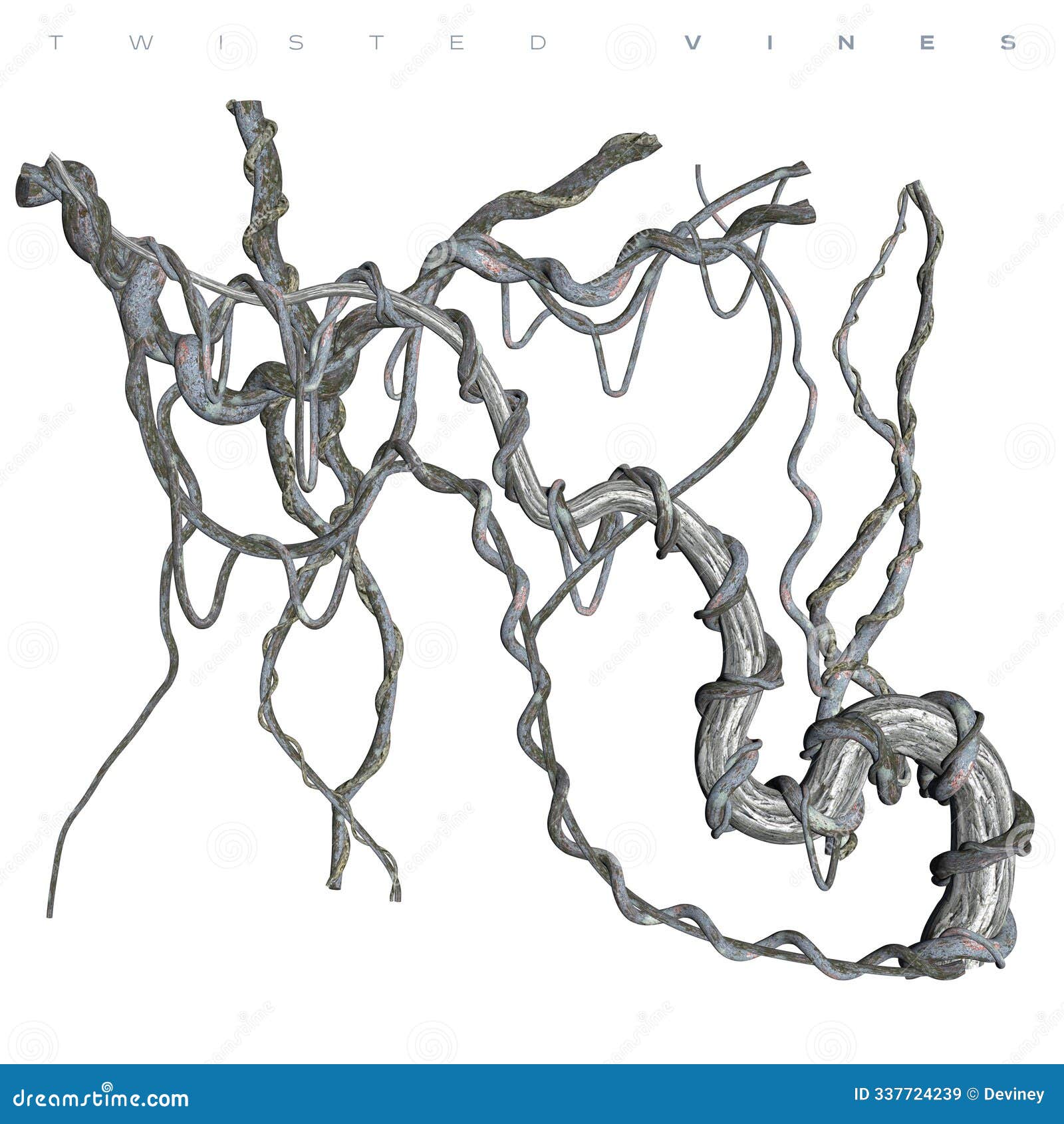 3D Render of Twisted Vines and Thorns Stock Illustration - Illustration ...